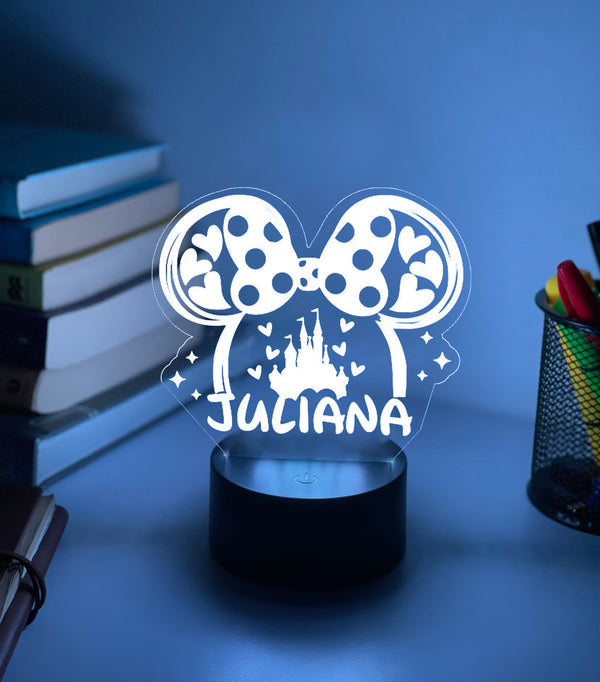 PERSONALISED MINNIE MOUSE DISNEY 3D NIGHT LIGHT – Eyes Of The World