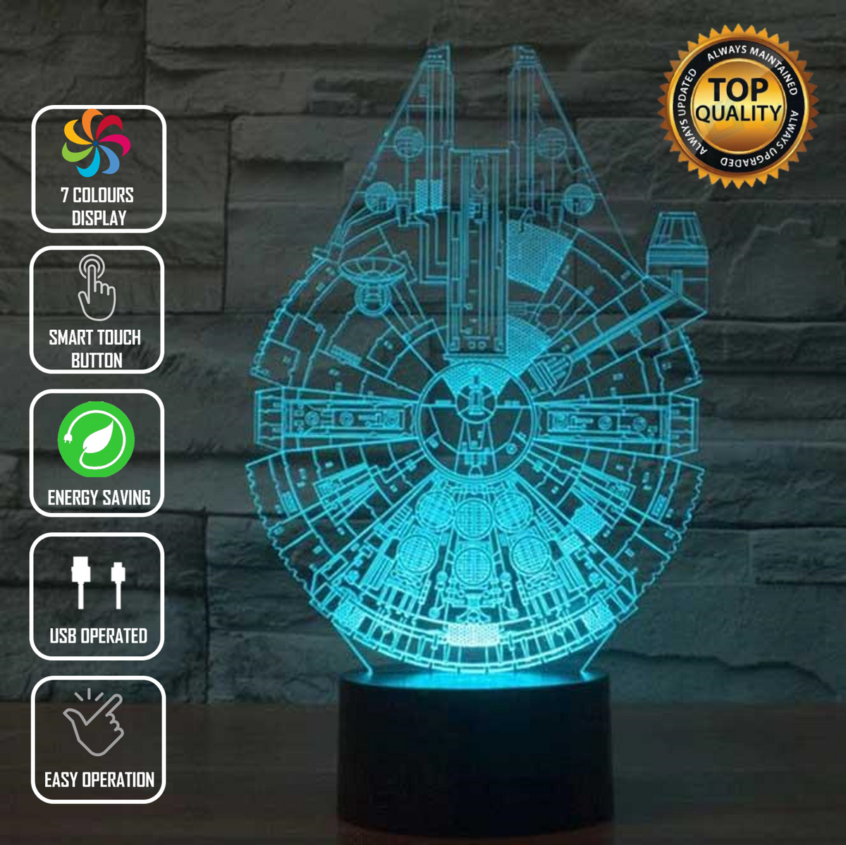 MILLENNIUM FALCON STAR WARS 3D NIGHT LIGHT – Eyes Of The World