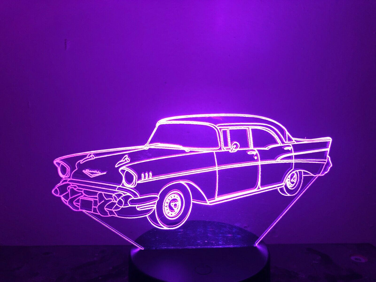 57 Chevy Chevrolet Old Car 3D NIGHT LIGHT – Eyes Of The World