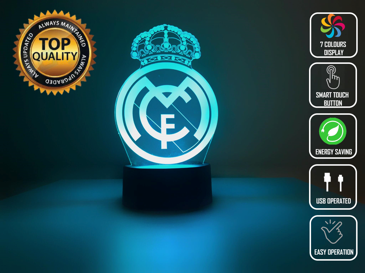 REAL MADRID SOCCER 3D NIGHT LIGHT – Eyes Of The World
