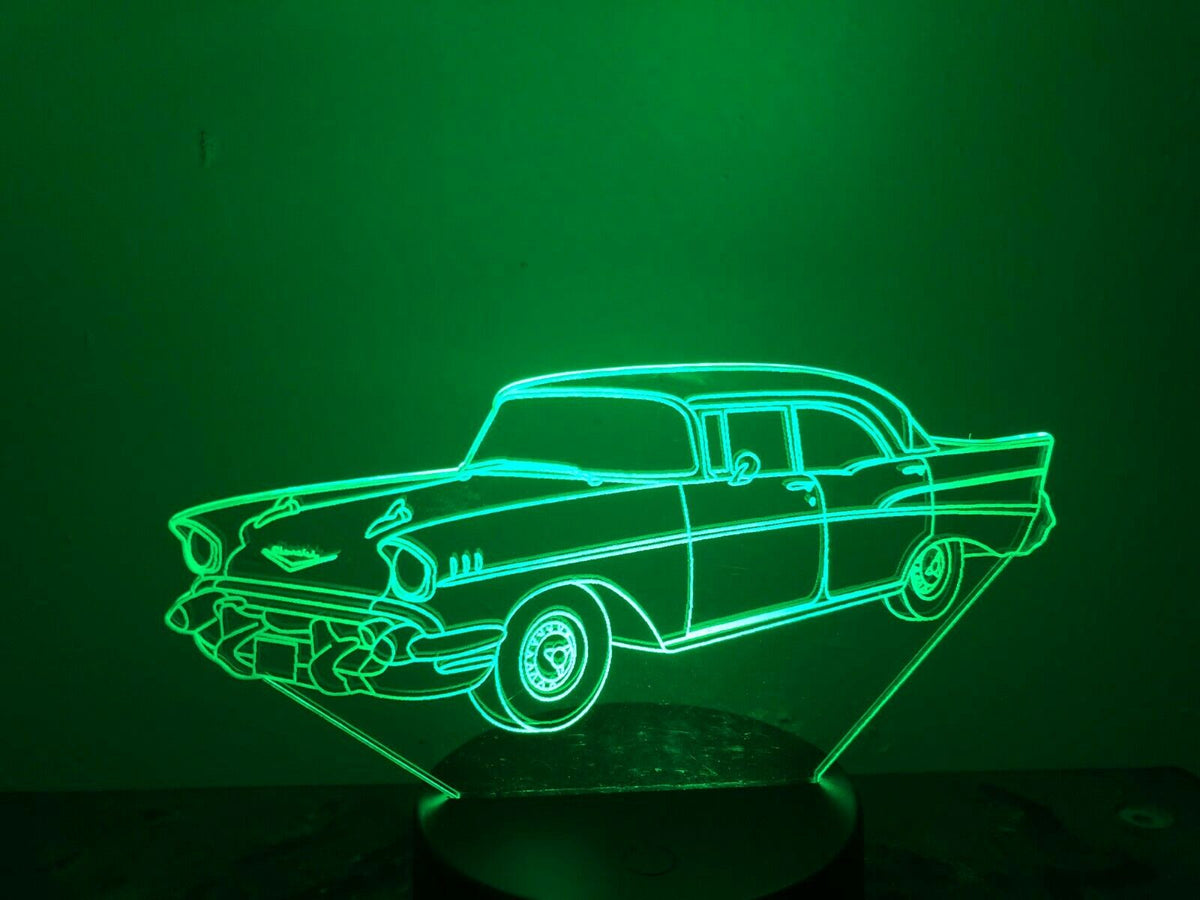 57 Chevy Chevrolet Old Car 3D NIGHT LIGHT – Eyes Of The World